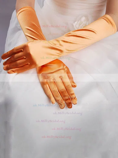 Ivory Elastic Satin Opera Length Gloves MillyBridal